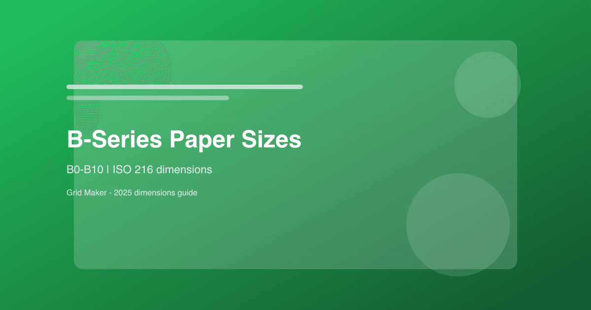 B-Series Paper Sizes: B0 to B10 Dimensions Guide 2025