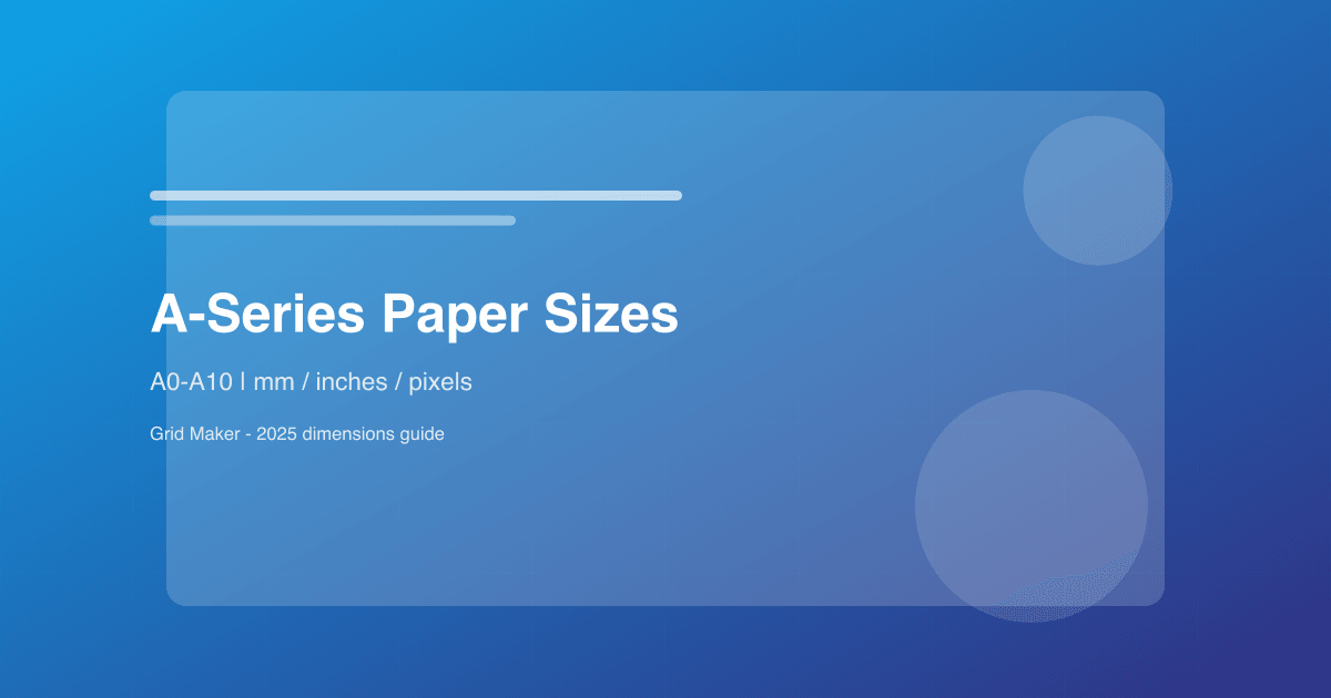 A-Series Paper Sizes: A0 to A10 Dimensions Guide 2025